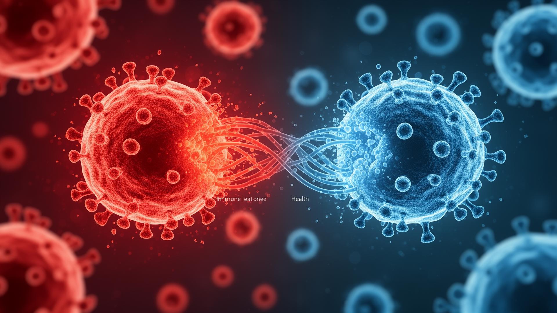 Cellular inflammation illustration showing immune response and aging ...